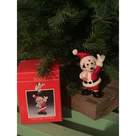 schmid | Holiday | Schmid Micky Mouse Ceramic Christmas Figurine | Poshmark